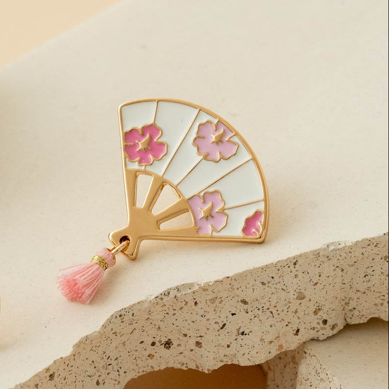 Badge (Mugunghwa Folding Fan, pink) – National Museum Goods MU:DS